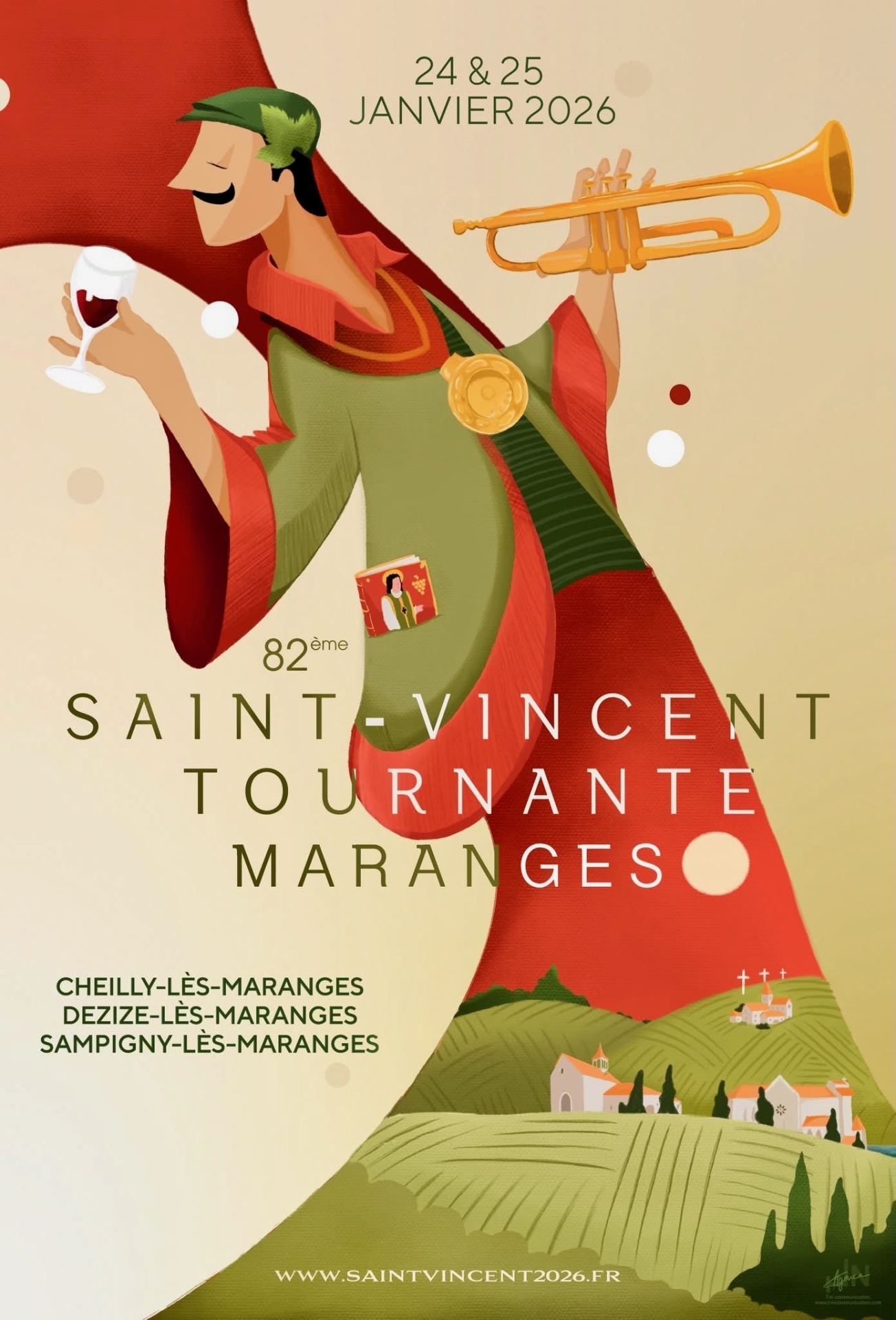 Saint-Vincent Tournante Maranges 2026 - L’affiche officielle a été dévoilée : un hymne au vin et ...